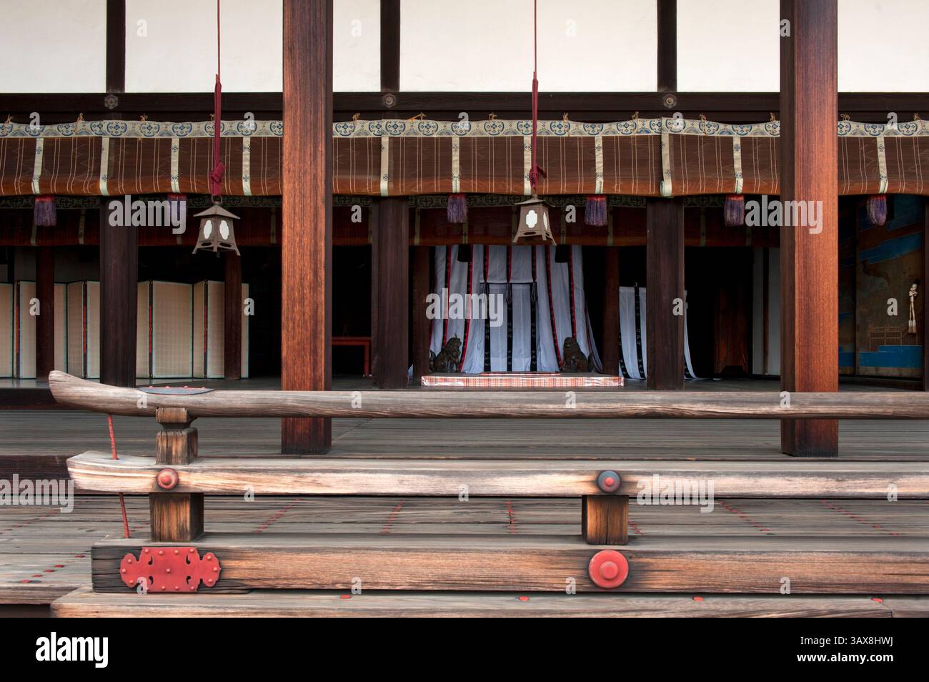 The Shishinden (Ceremonial Palace) main hall building at the Kyoto ...
