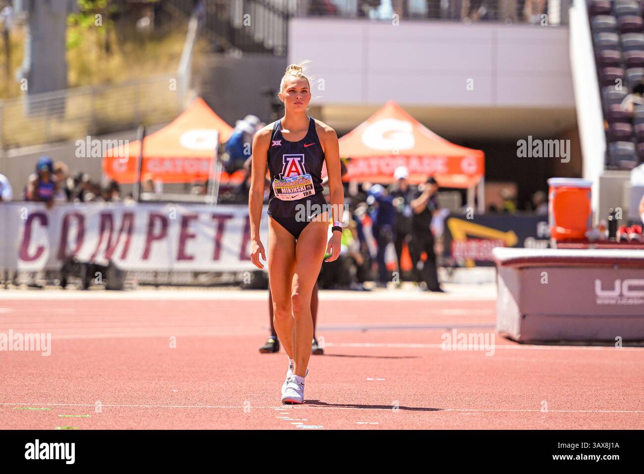 Paris Mikinski (Arizona) attempts to clear 1.90m in the women’s high ...