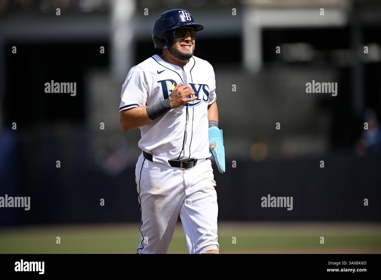Tampa Bay Rays' Jonathan Aranda runs during the ninth inning of a ...