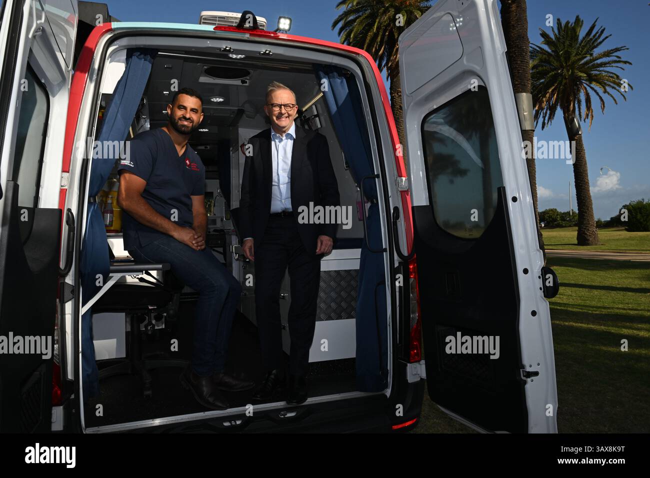 Australian Prime Minister Anthony Albanese poses for photographs with ...