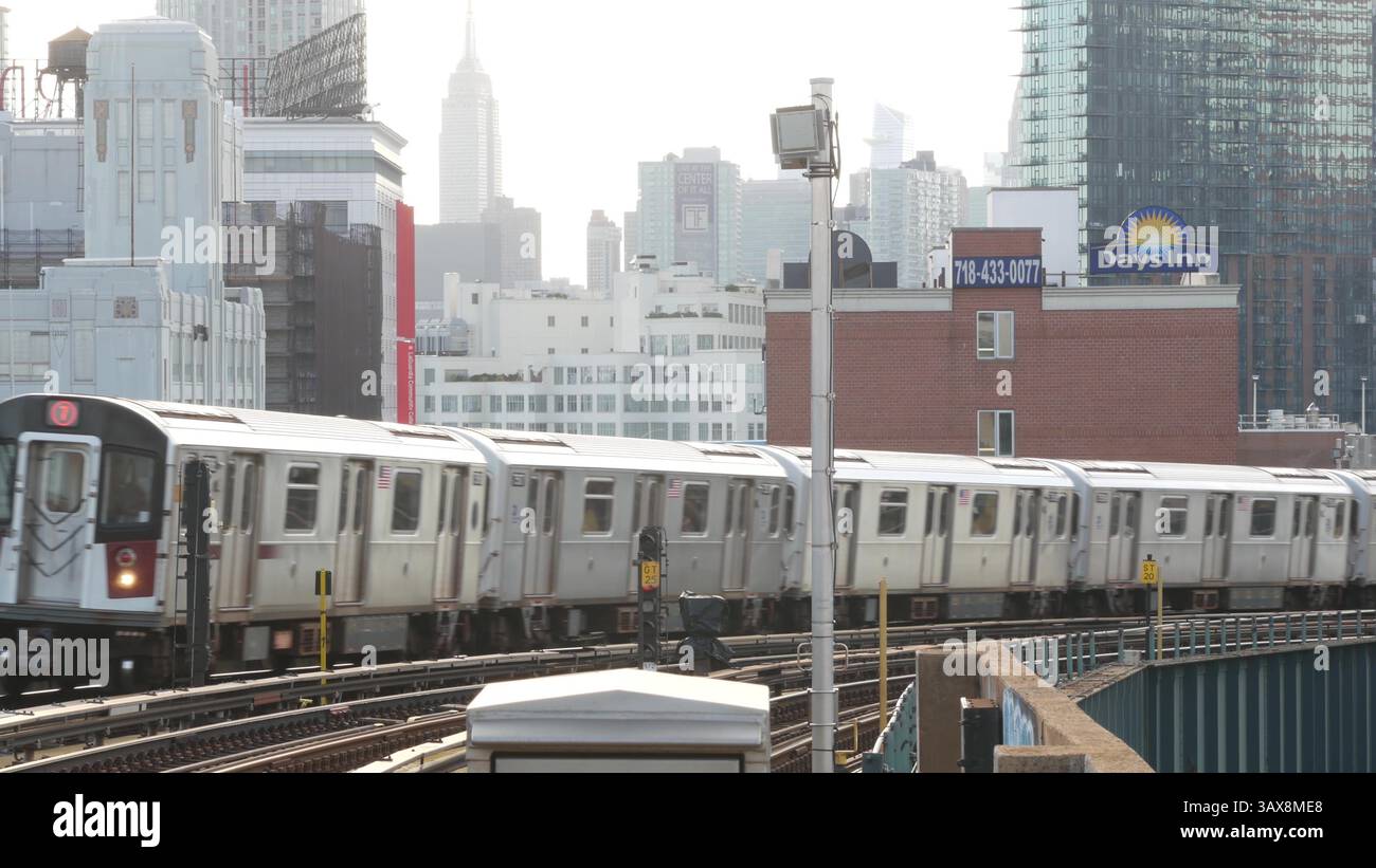 New York City, United States - 2 Sept 2023: Subway station. Metro train ...
