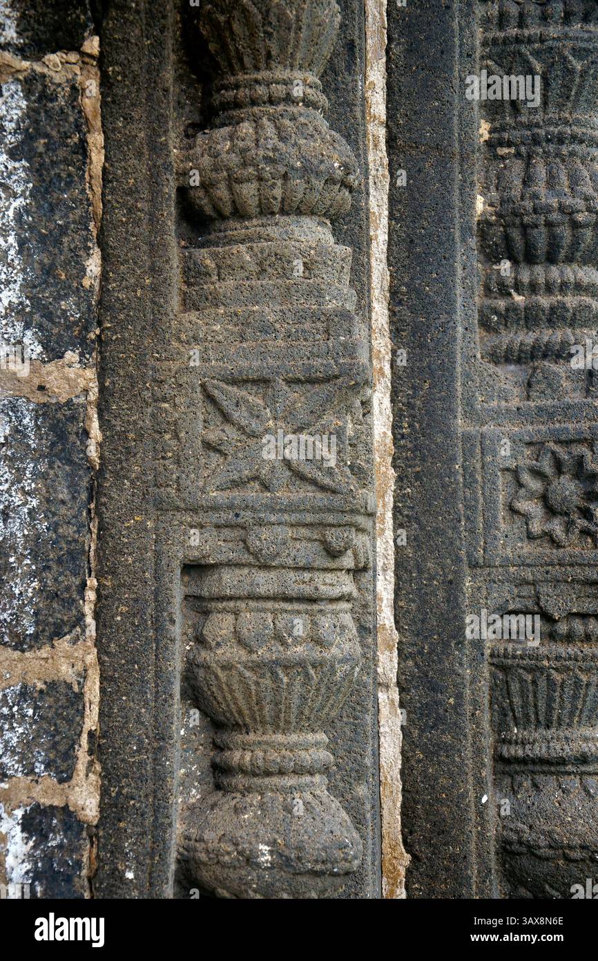 Carving details on the outer wall of the tombs, Bagh Rauza complex ...