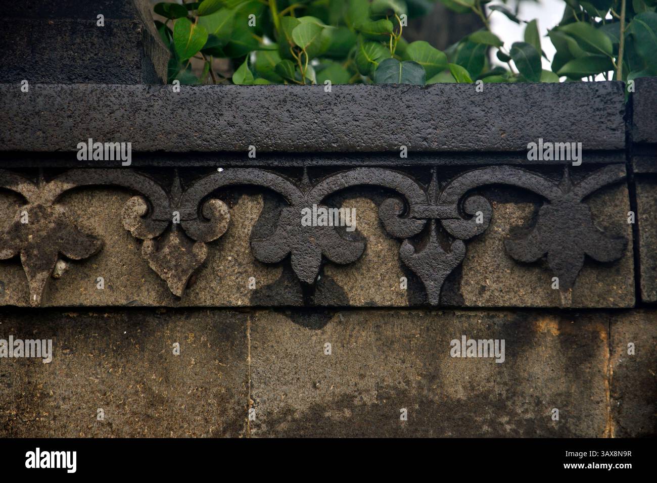 Carving details on the outer wall of the tombs, Bagh Rauza complex ...