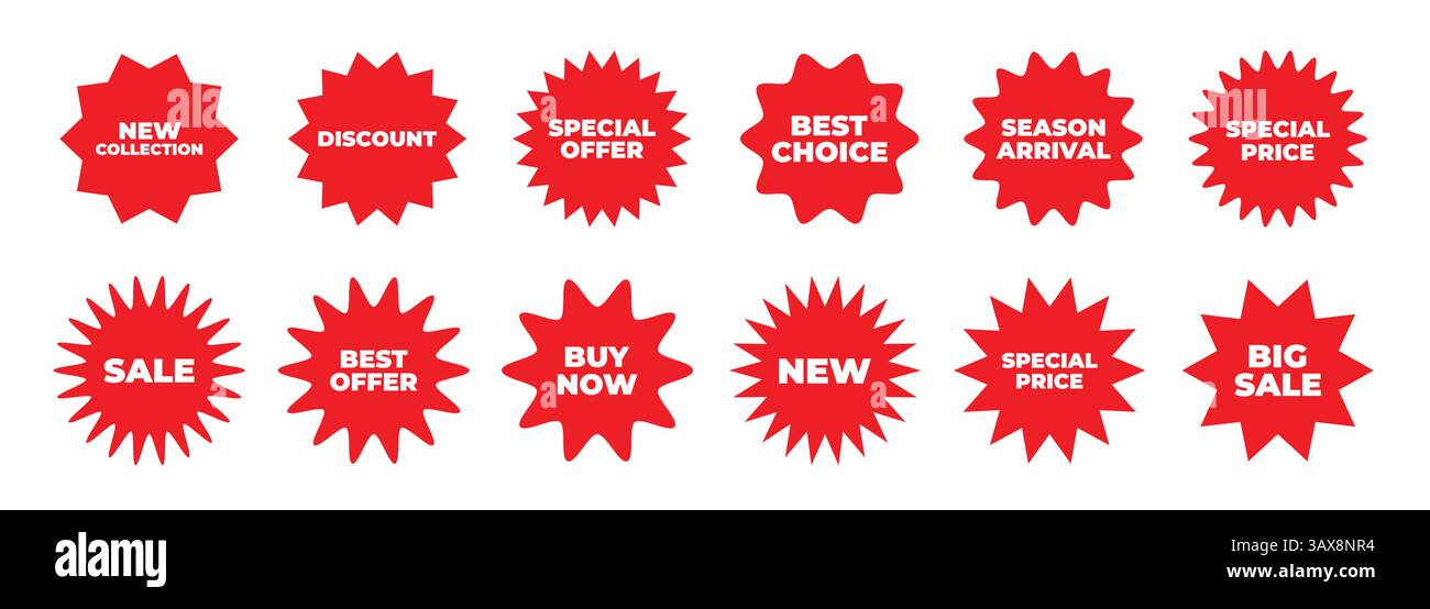 Red Sale sticker collection Stock Vector Image & Art - Alamy