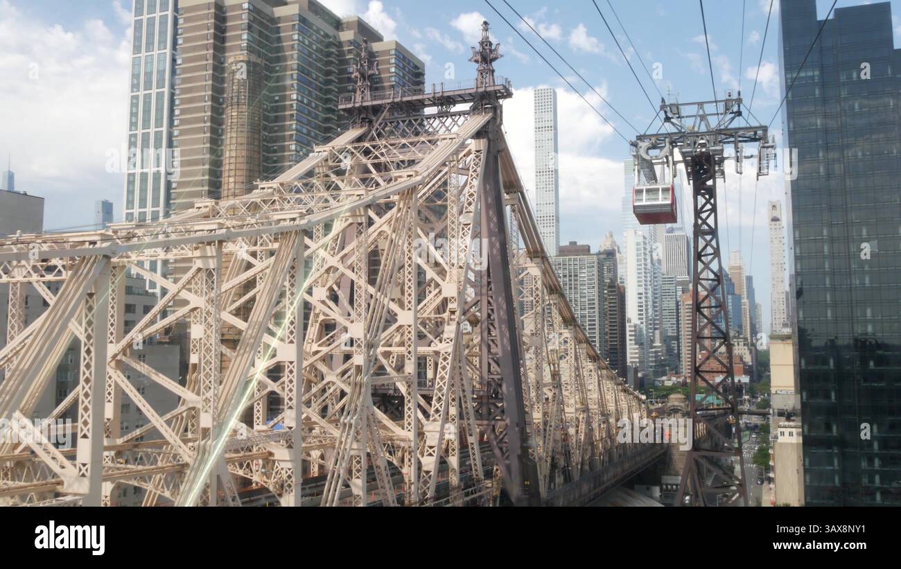 New York City, United States - 4 Sept 2023: Roosevelt Island tramway to ...