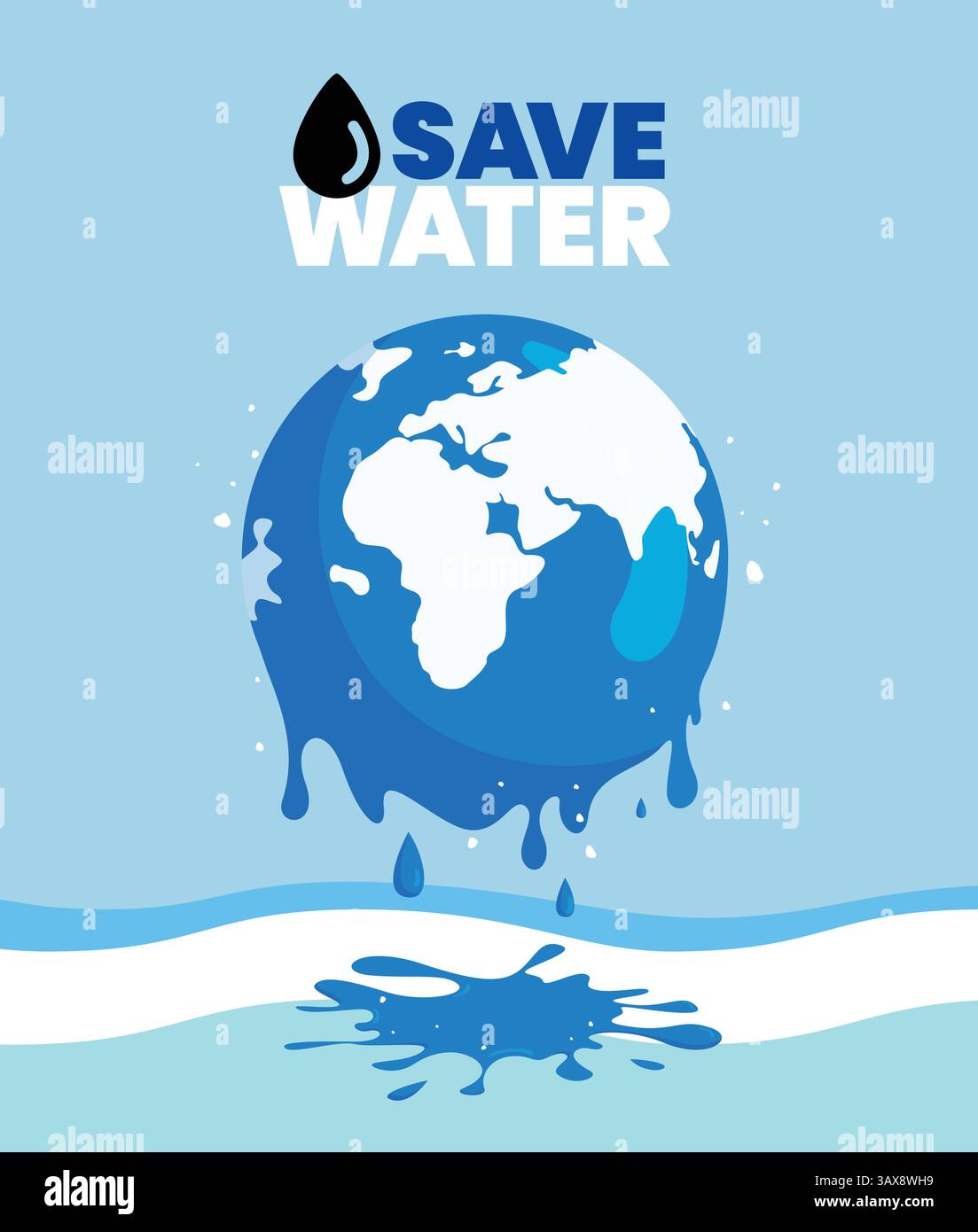 Save water earth poster clipart. Earth with water drop drawing clip art ...