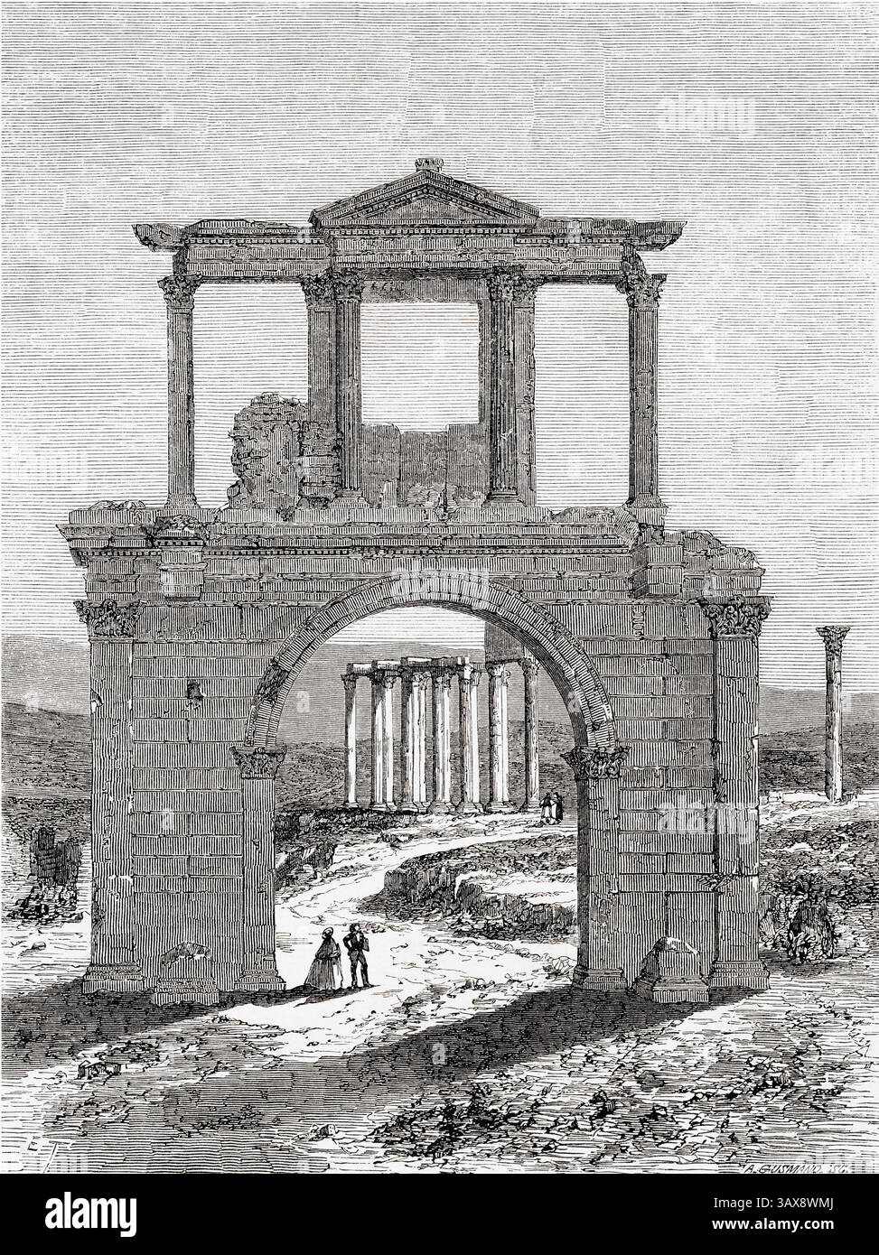 Arch of hadrian engraving hi-res stock photography and images - Alamy