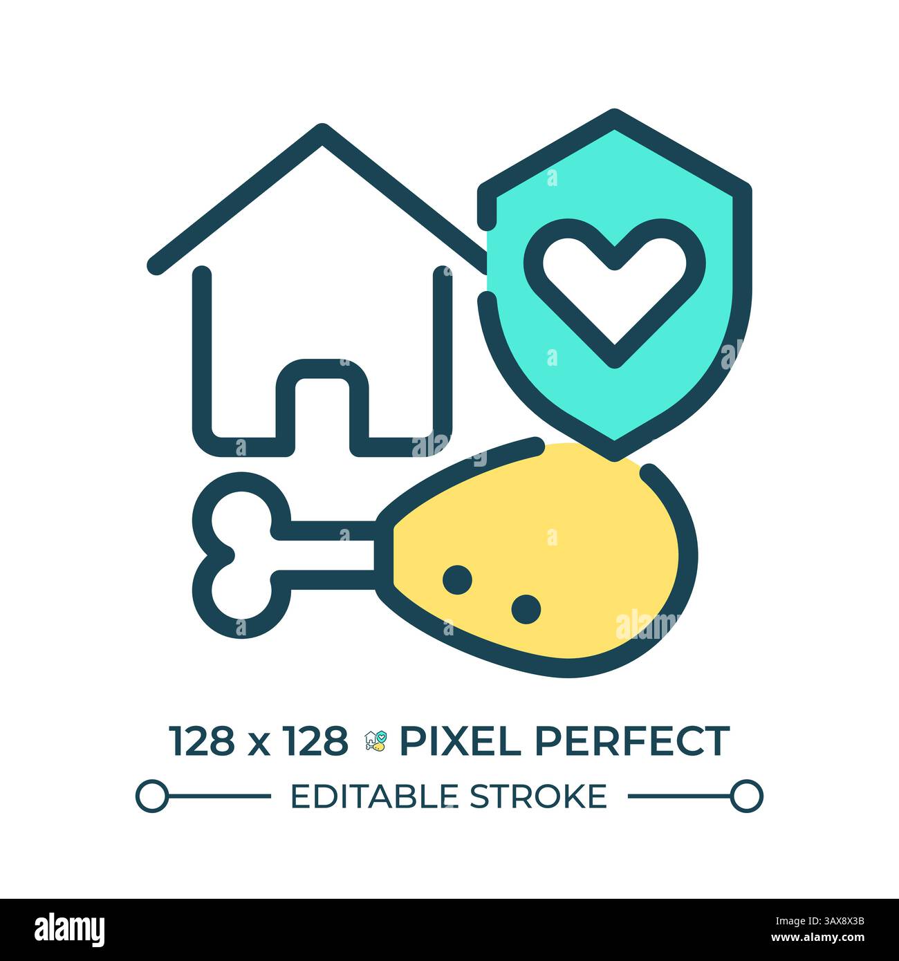 Right to adequate living standard pixel perfect line color icon Stock ...