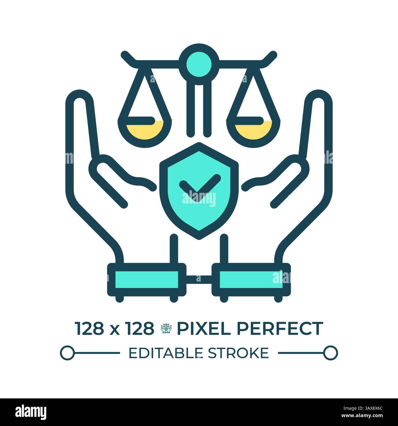 Freedom from arbitrary arrest and exile pixel perfect line color icon ...