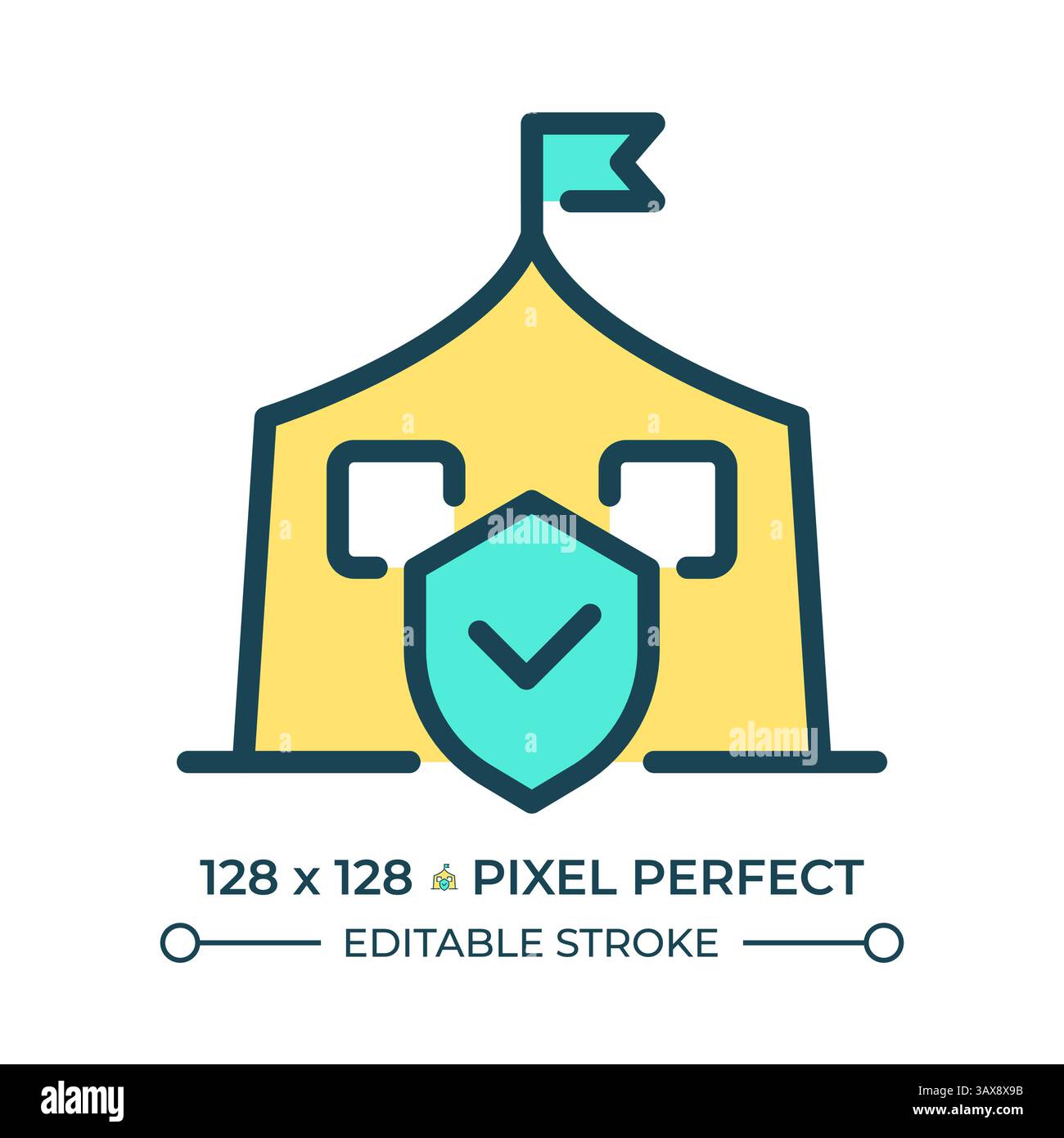 Right to asylum in other countries pixel perfect line color icon Stock ...