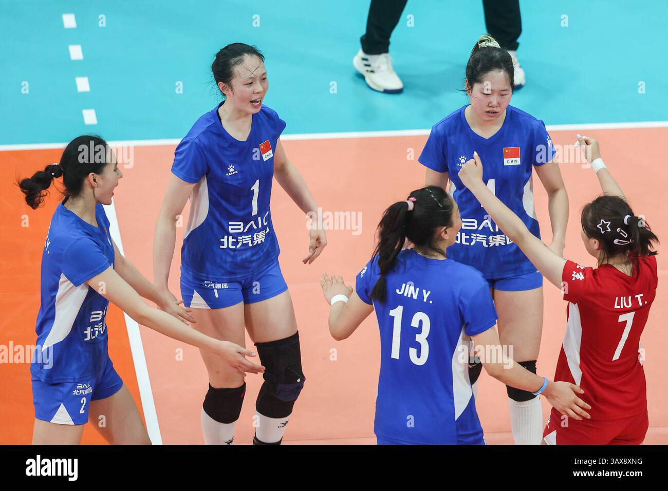 Pasig City, Philippines. 21st Apr, 2025. Players of China's BAIC Motor ...