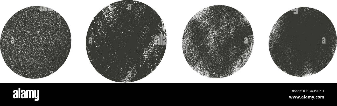 Ink round shapes with noise set. Text boxes grainy textured frames pack ...
