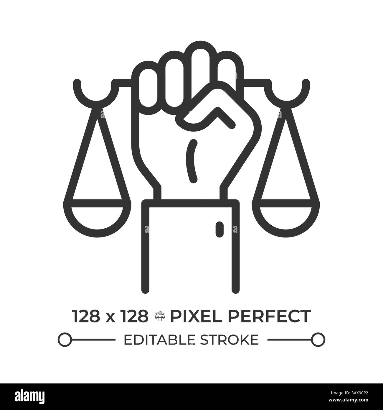 Right to recognition as person before law pixel perfect line icon Stock ...