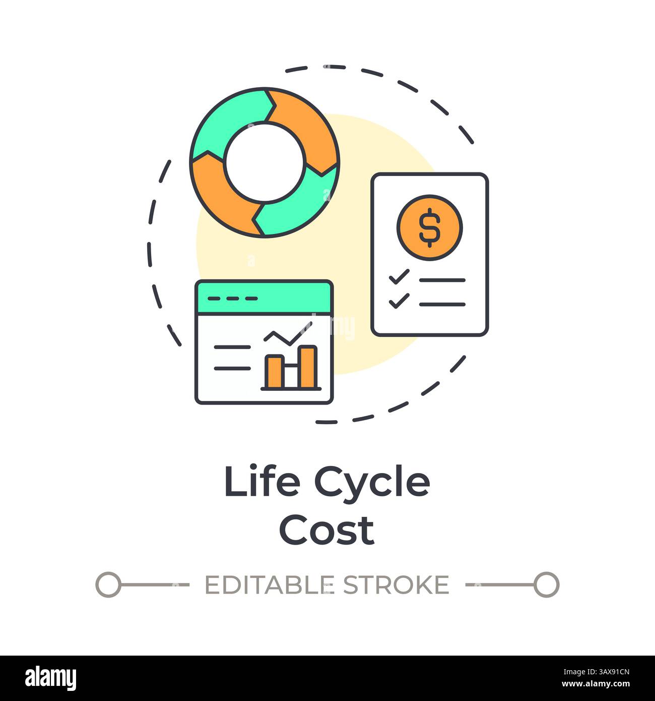 Life cycle cost multi color concept icon Stock Vector Image & Art - Alamy