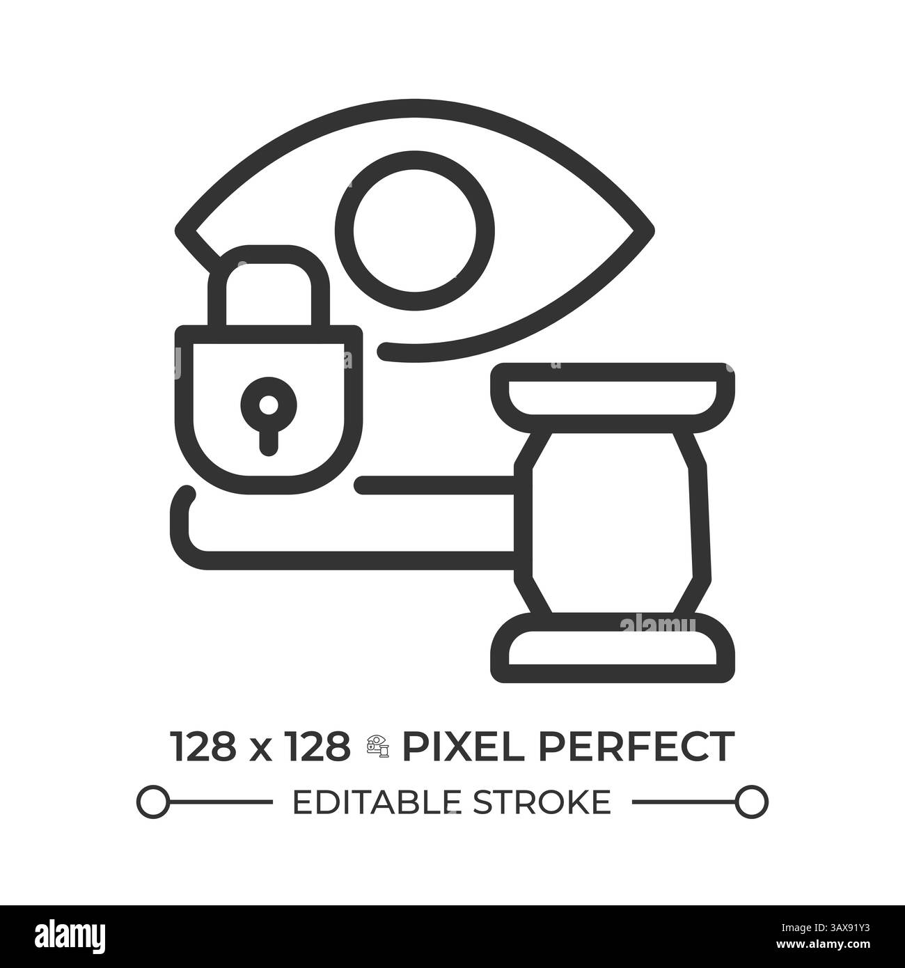 Right to privacy pixel perfect line icon Stock Vector Image & Art - Alamy