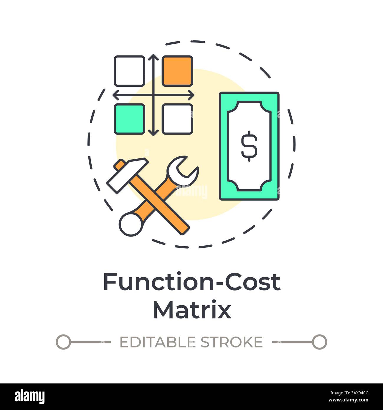 Function Cost Matrix Multi Color Concept Icon Stock Vector Image And Art