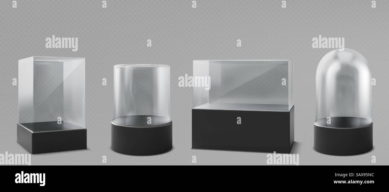 Glass museum display cases of varied sizes for showcase artifacts ...