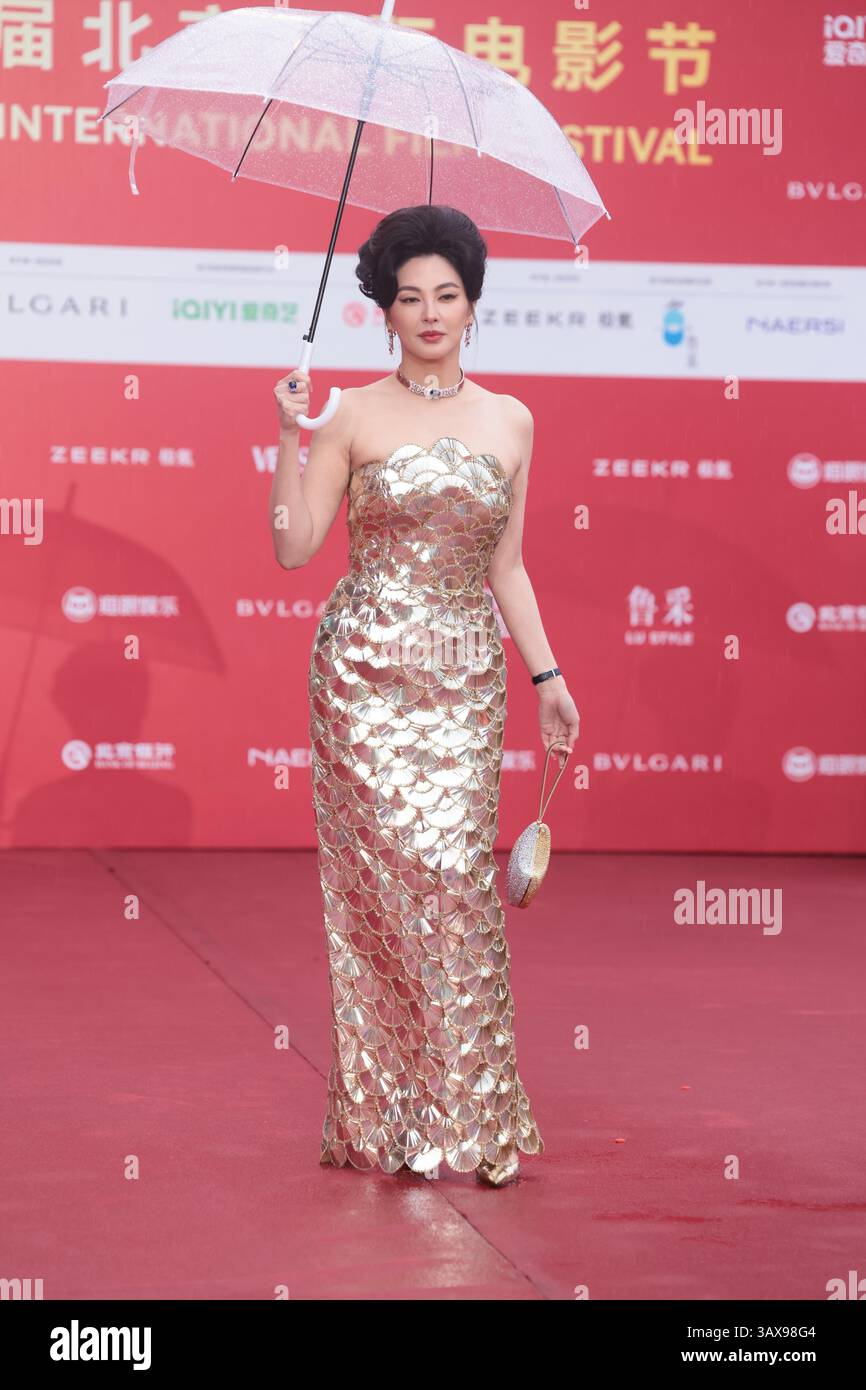 Chinese actress Zhang Yuqi poses on the red carpet of the opening ...