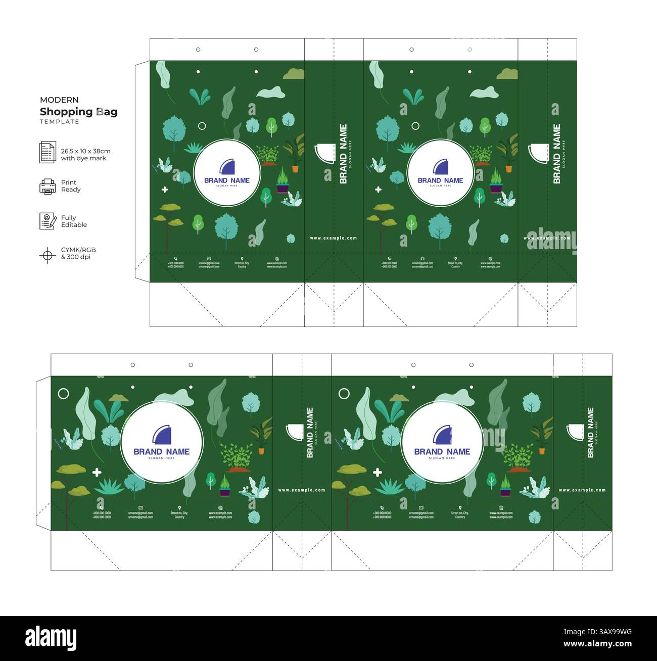 Shopping bag, paper bag & packaging design template Stock Vector Image ...