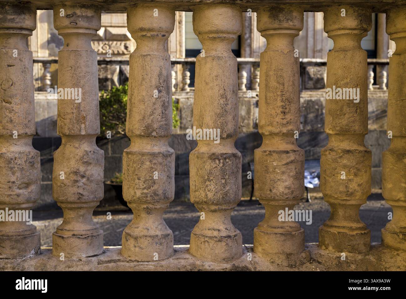 Balustrade with ancient baroque columns Stock Photo - Alamy