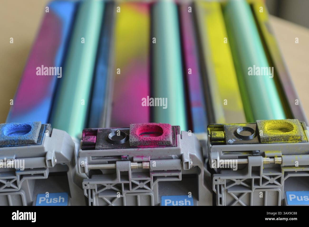 Colour model to be represented by the coloured fuser unit of a laser ...