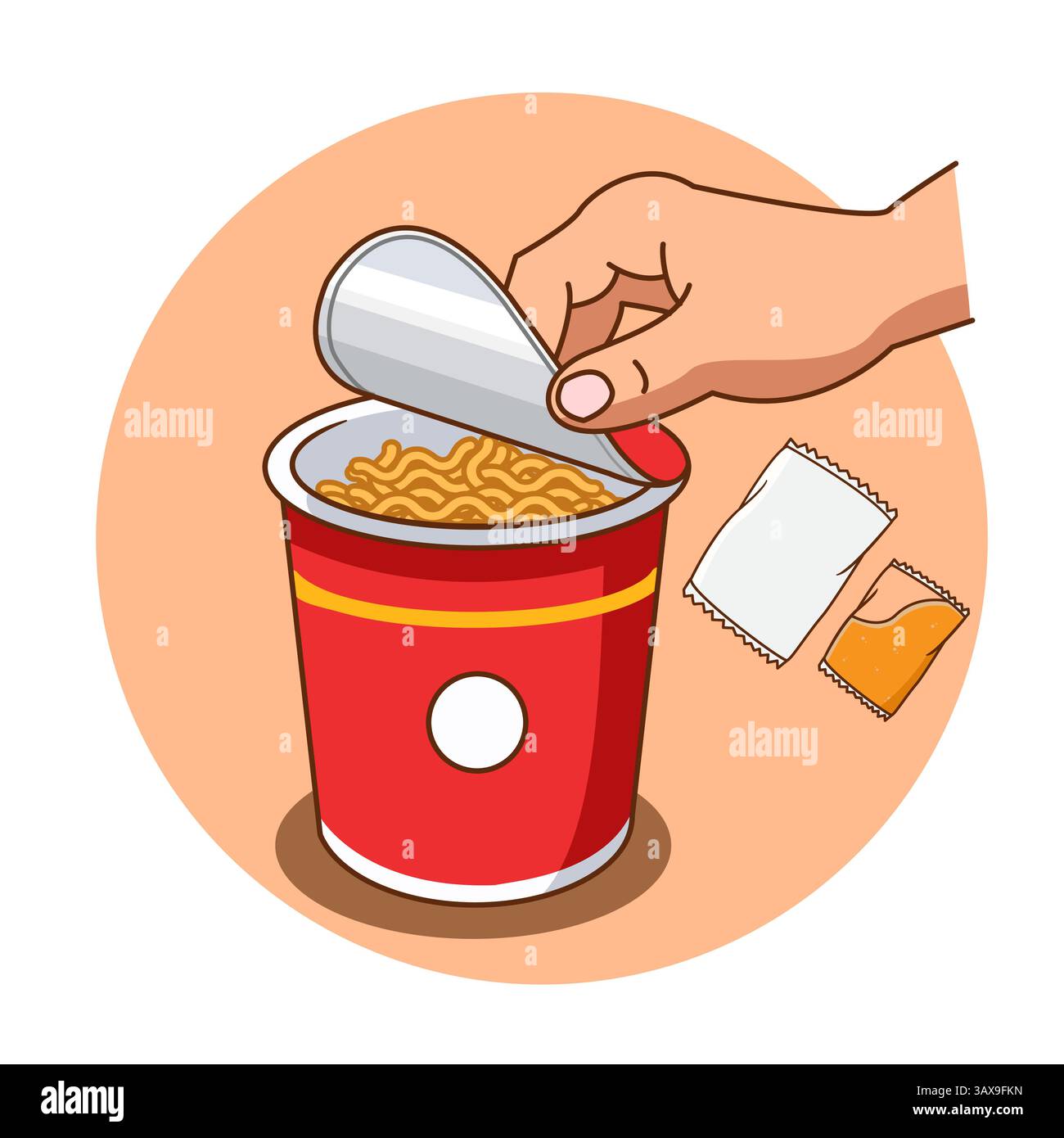 Tutorial How to Cook Instant Cup Noodle Step 1, Hand Open Lid a Cup ...