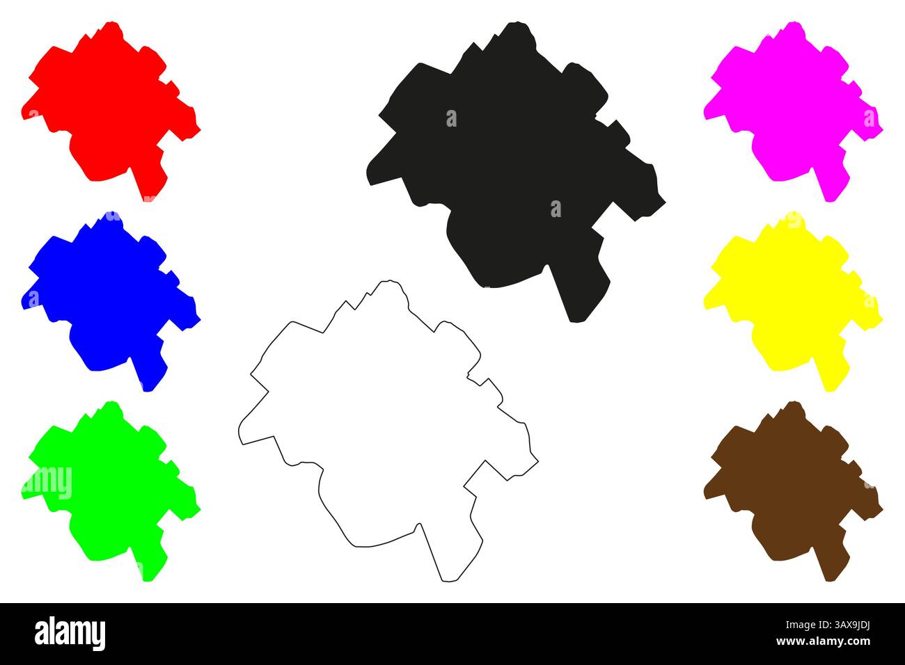 Lakhimpur city (Republic of India, State of Uttar Pradesh) map vector ...