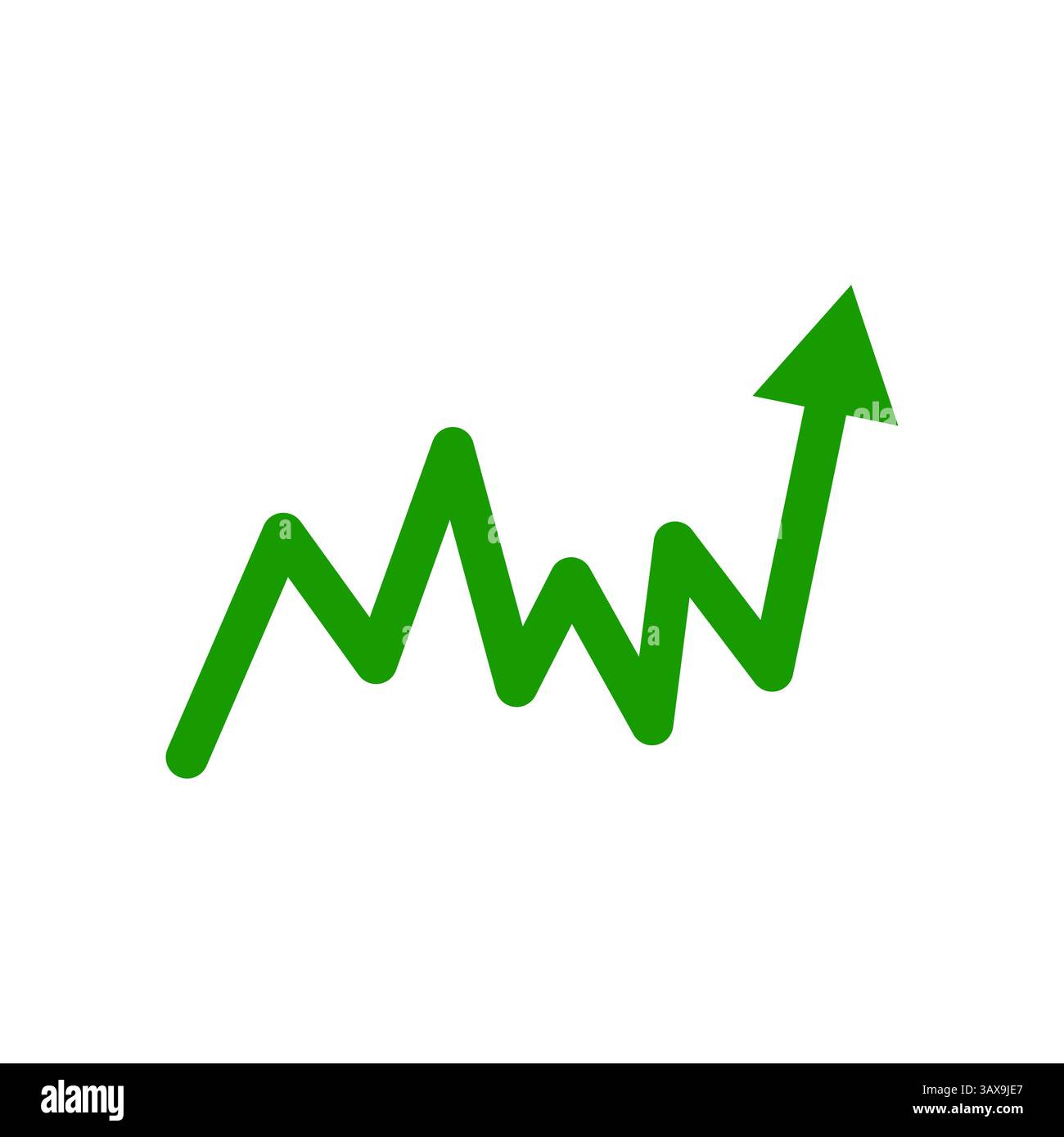 Green Line Upward Arrow Business Growth Trend Concept Stock Vector ...