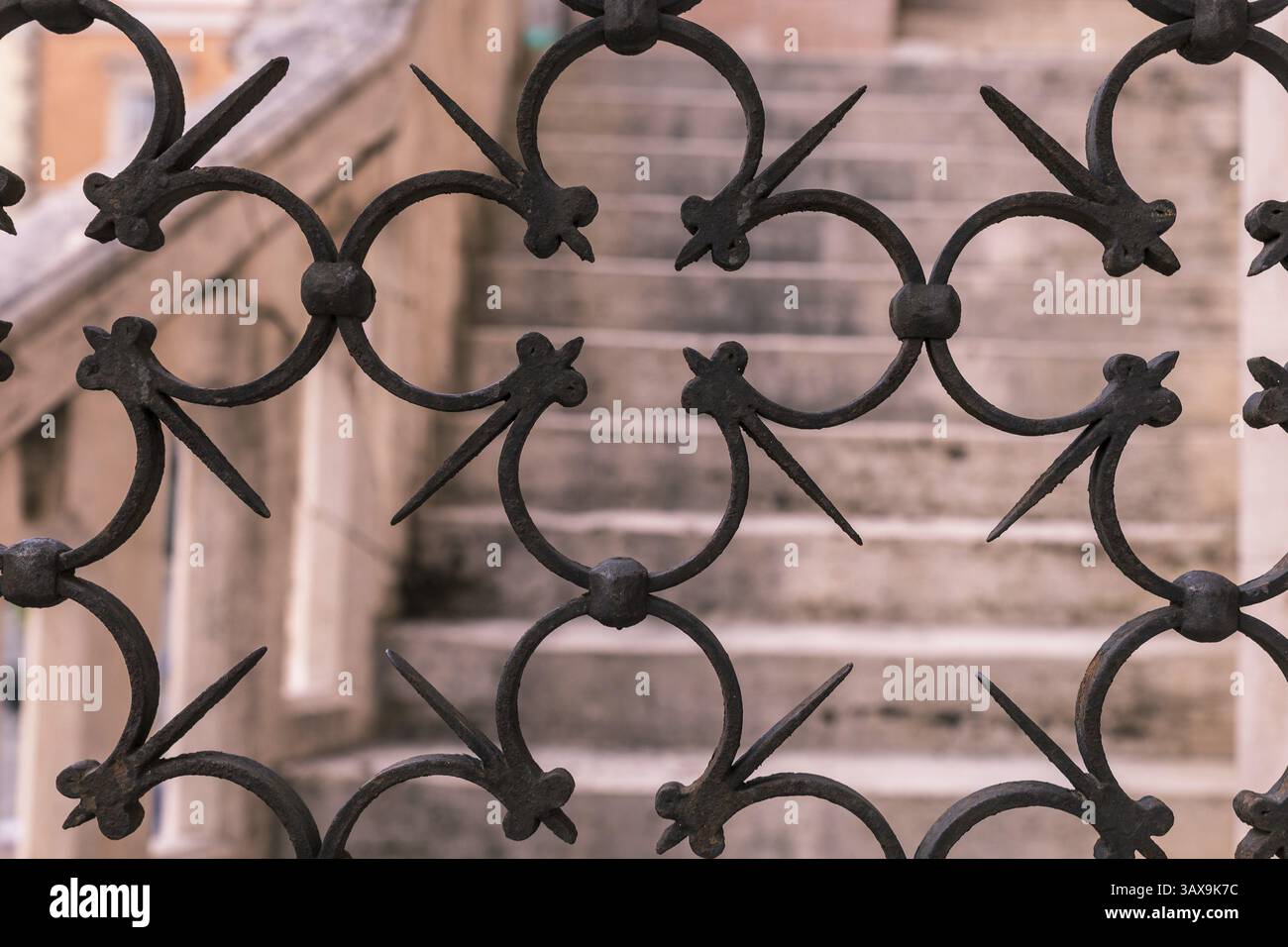 The details of an ancient iron artistic grid Stock Photo - Alamy
