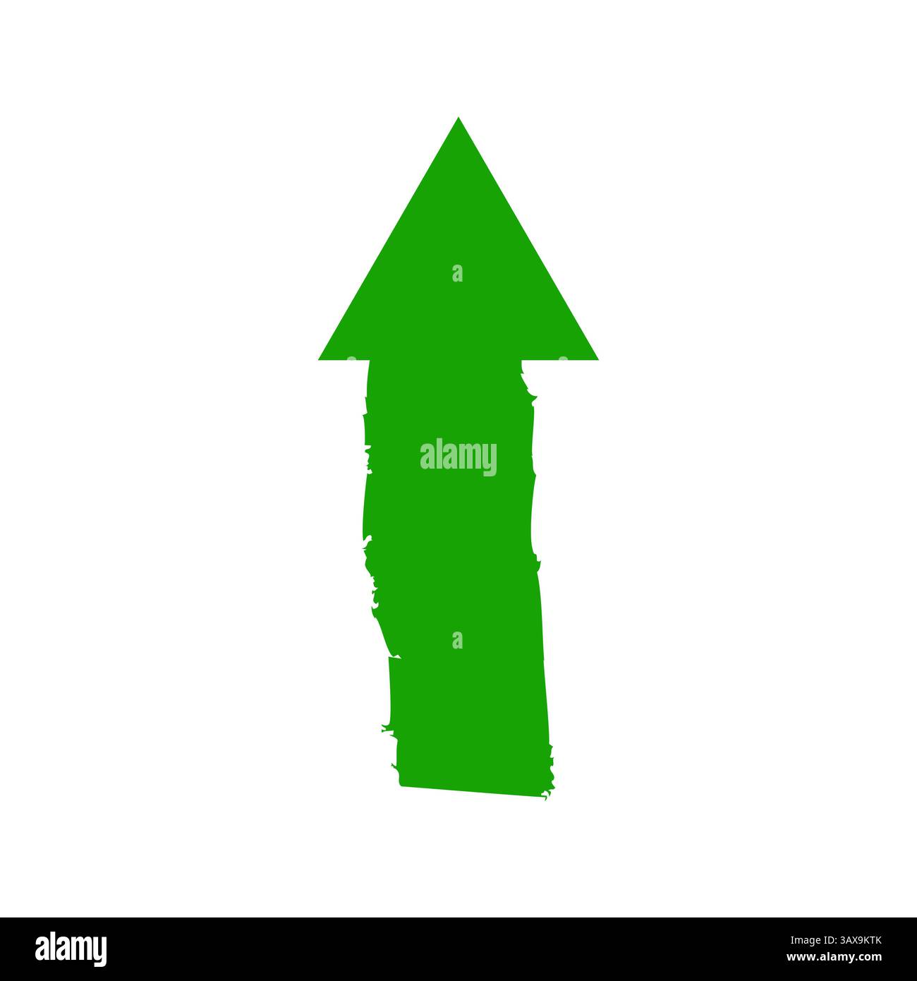 Upside Direction Green Bold Grunge Arrow Vector Stock Vector Image ...