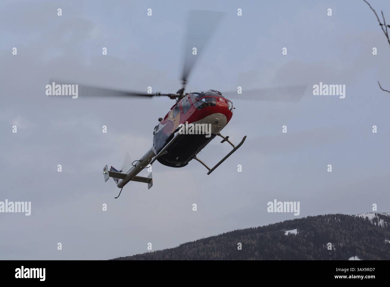 Helicopter landing approach - close-up Stock Photo - Alamy