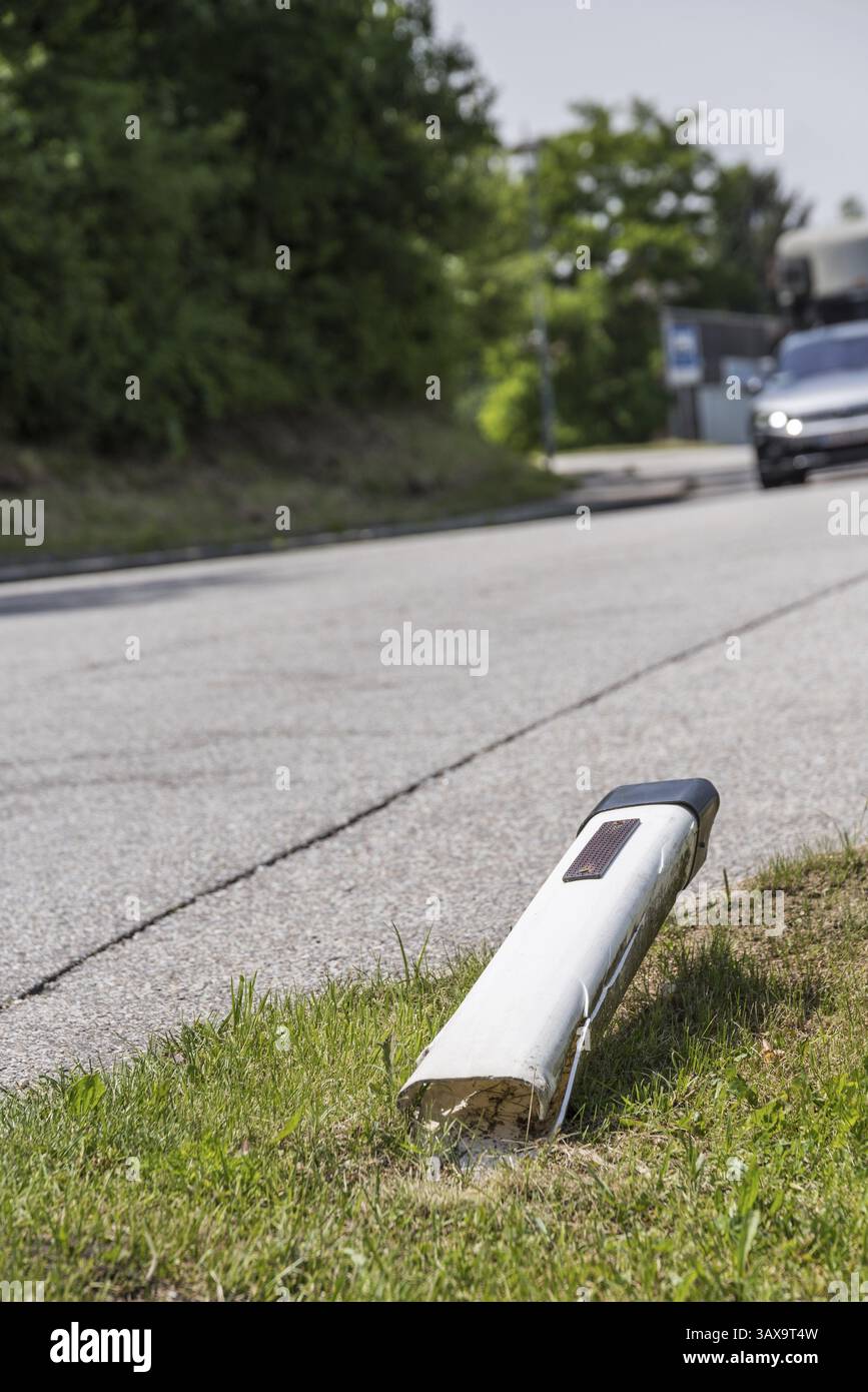 Accident near crash barrier - Road accident due to collision, road ...