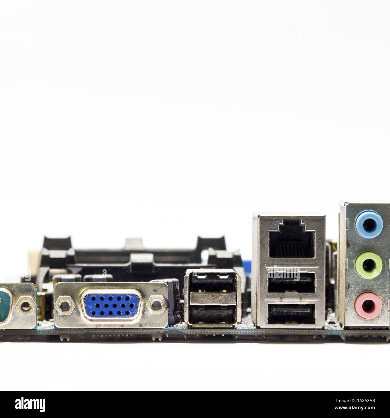 Connector of computer motherboard, isolated on white background Stock ...