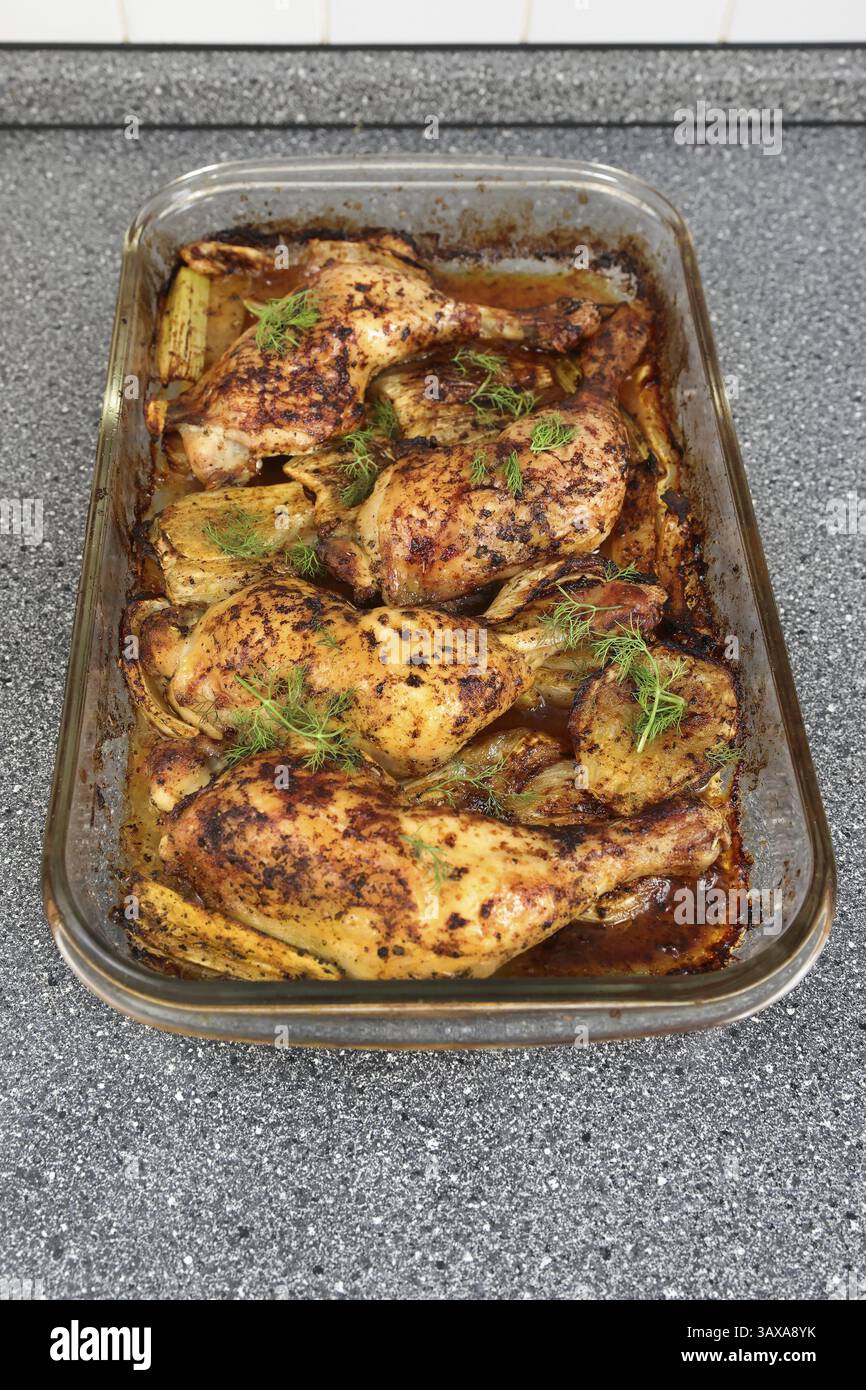 Roast chicken legs thighs hi-res stock photography and images - Alamy