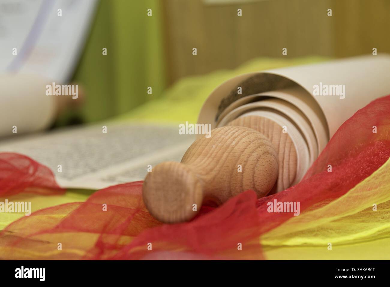 Decorative scroll - historical parchment paper scroll, close-up Stock ...