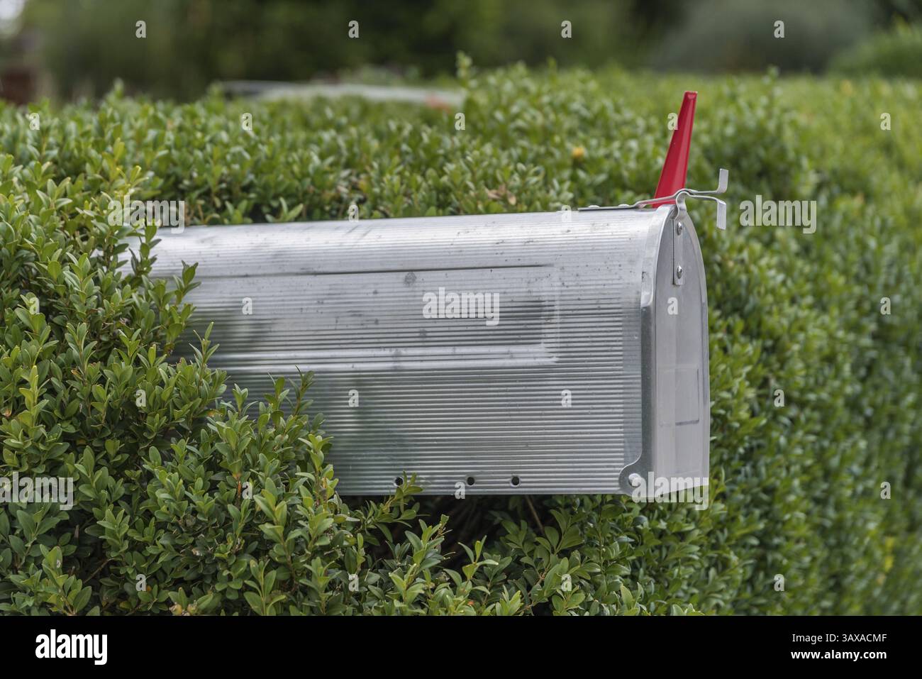 Metal letterbox for deliveries to the home address - Postman Stock ...
