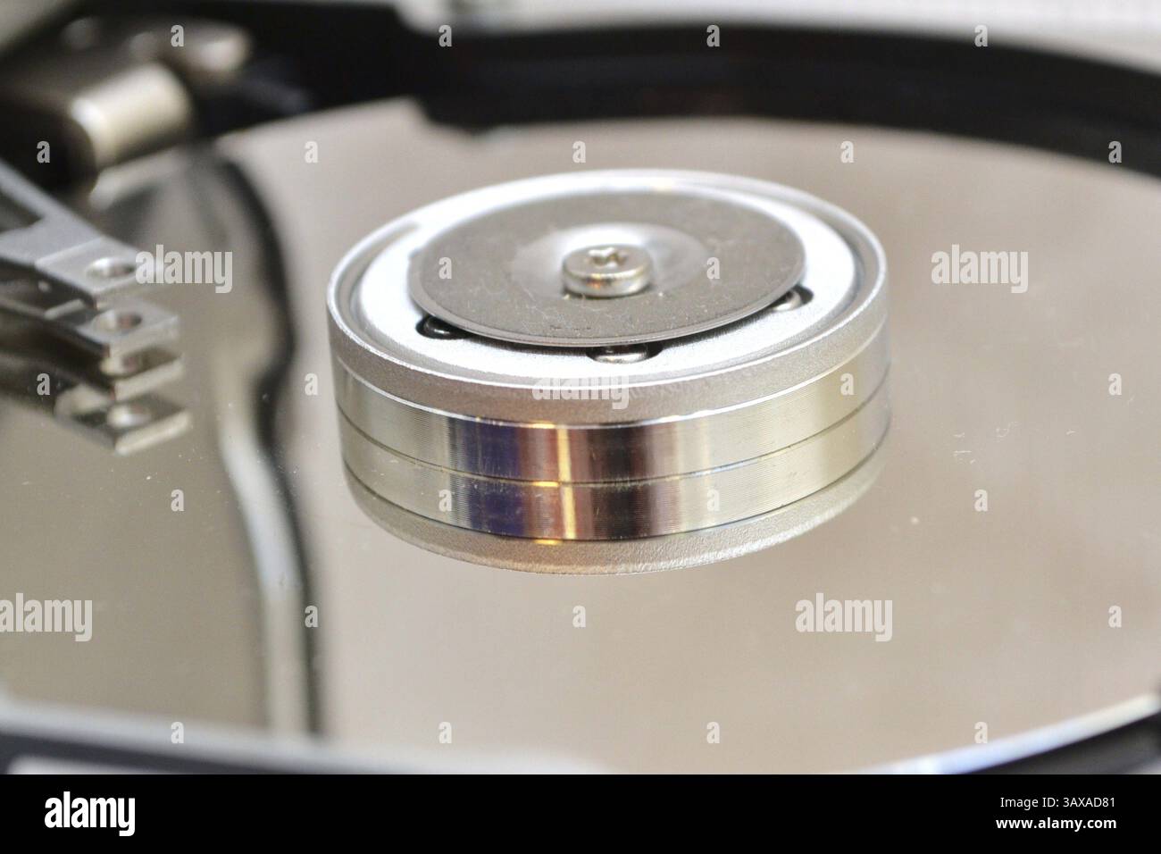 Insight into a hard disc Stock Photo - Alamy