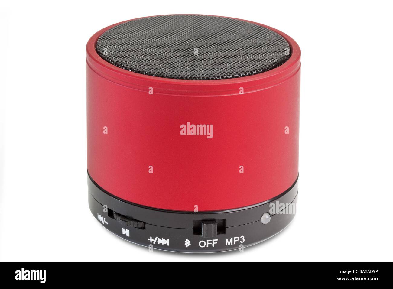 Black and red Bluetooth loudspeaker - isolated on white background ...