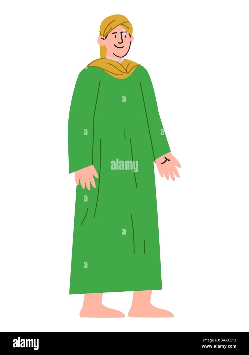 Sunan Muria wearing green thobe and yellow turban Islam scholar ancient ...
