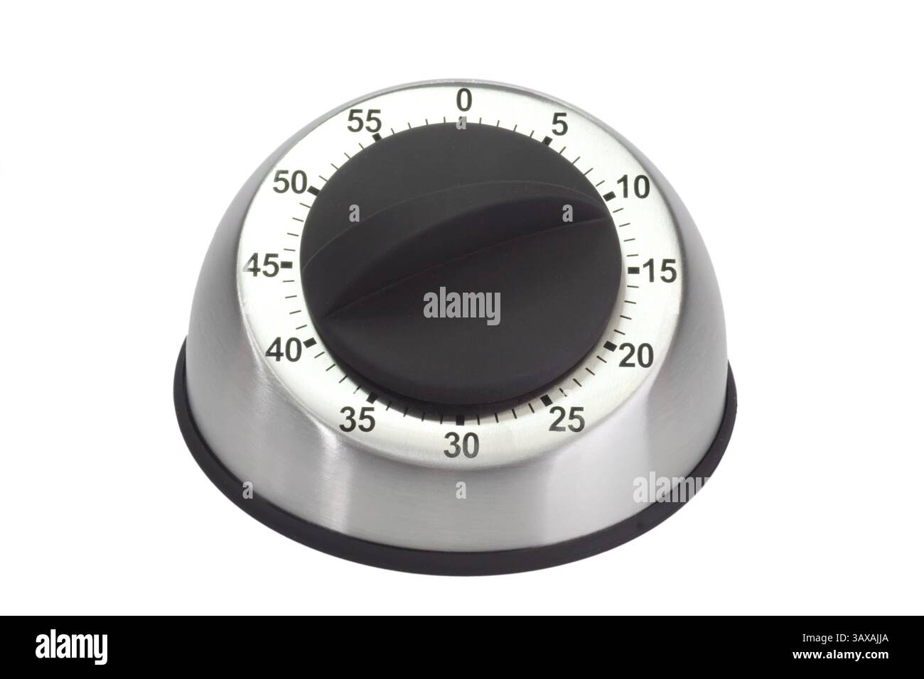 Silver cooking clock - cropped on a white background Stock Photo - Alamy