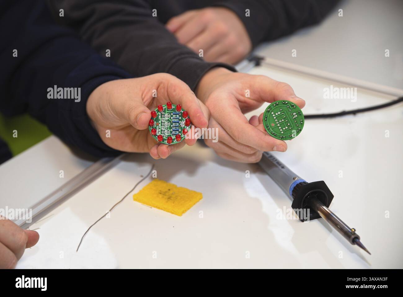 Light-emitting diodes soldered by electrical engineers - Electronic ...