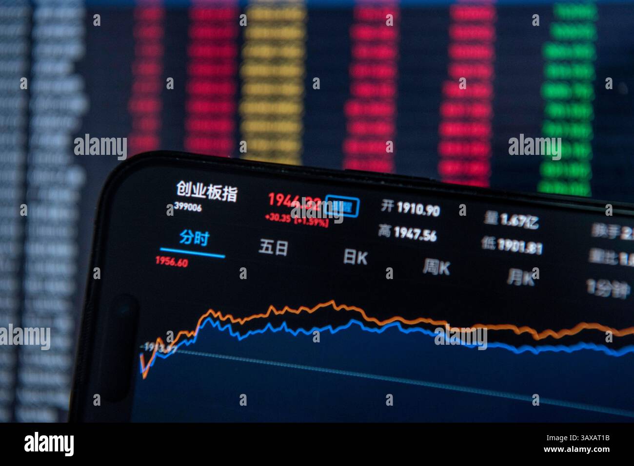 An illustration shows the closing price of the Chinese stock market on ...
