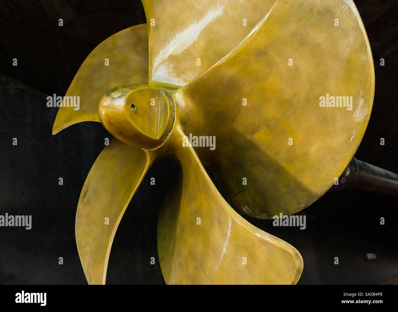 Ship's bronze propeller, close-up. Ship propeller blades Stock Photo ...