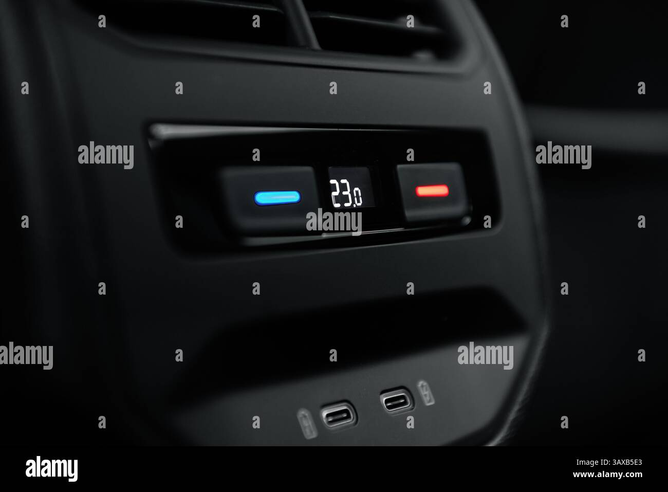 Ventilation control panel in a car. Climate conditioning controls for ...
