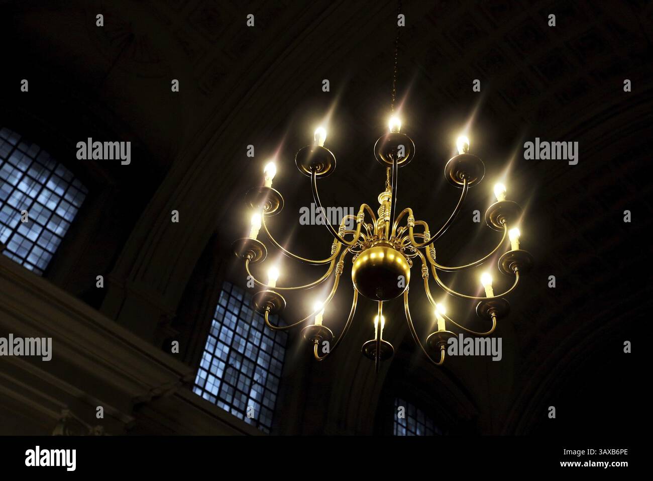 Ceiling light in a church Stock Photo - Alamy