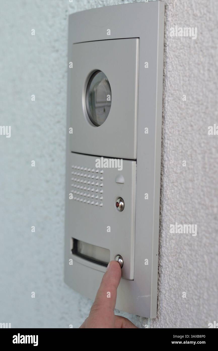 Intercom system at the house entrance with camera Stock Photo - Alamy