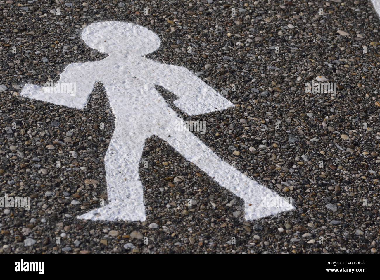 White pavement markings on the road Stock Photo - Alamy