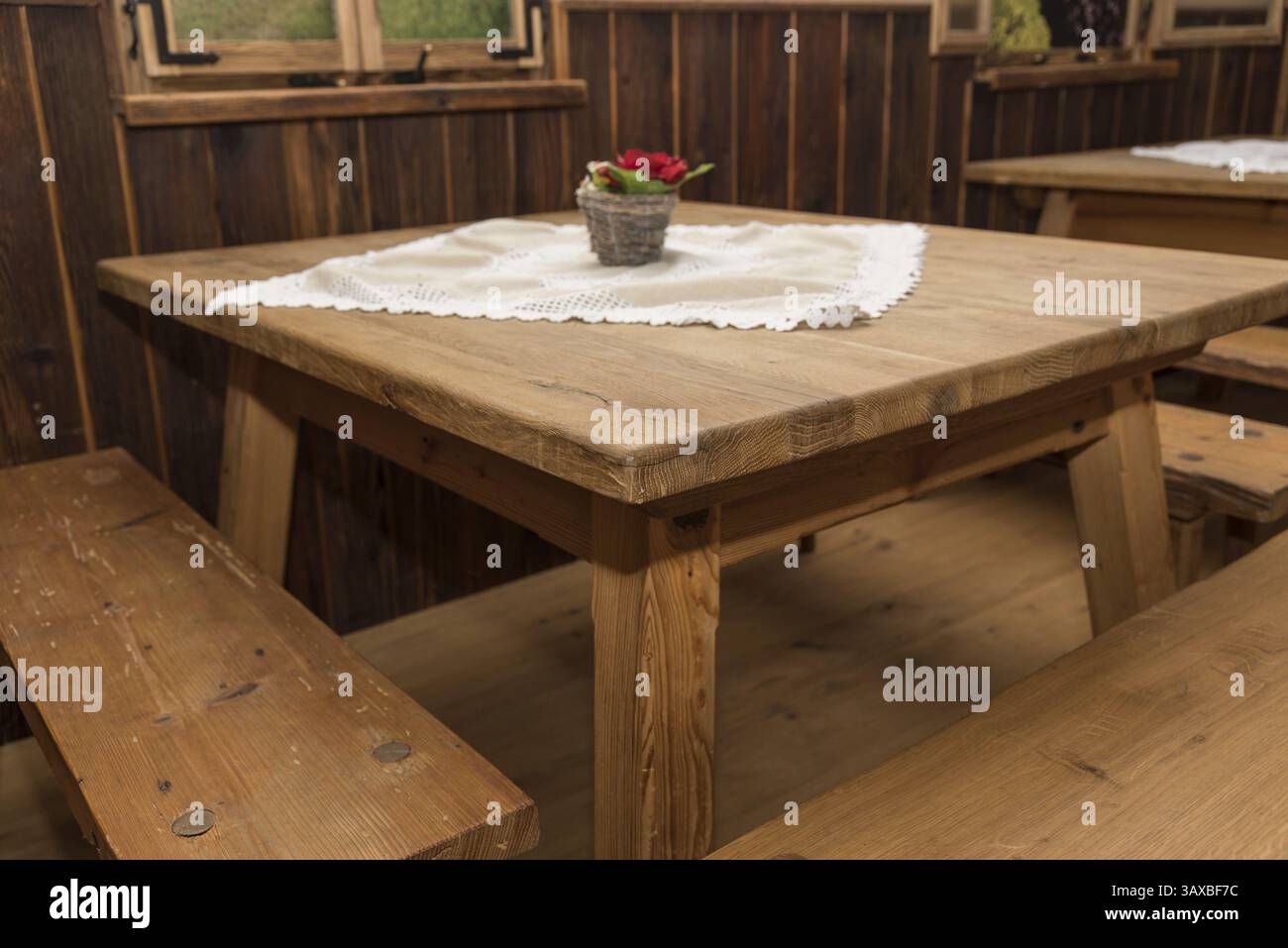 Country house style of an old farmhouse parlour with solid wood ...