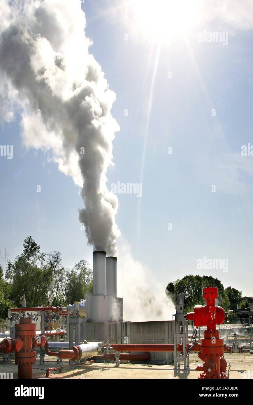 Geothermal drilling site, geothermal energy Stock Photo - Alamy