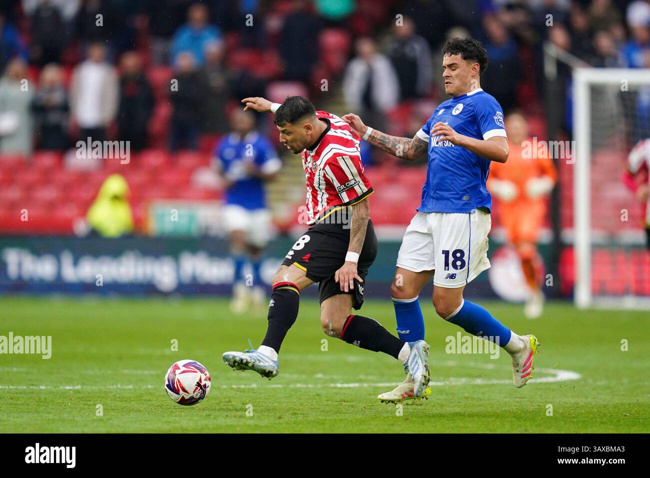 Sheffield, UK. 18th Apr, 2025. Sheffield United midfielder Gustavo ...